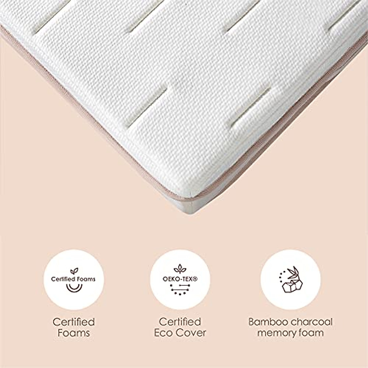 Mellow 10 Inch HAVN Memory Foam Mattress, Made in USA, CertiPUR-US Certified Non-Toxic Foams, Oeko-TEX Certified Eco Cover, Bamboo Charcoal Odor and Moisture Control, Quilted Comfort Top, Queen