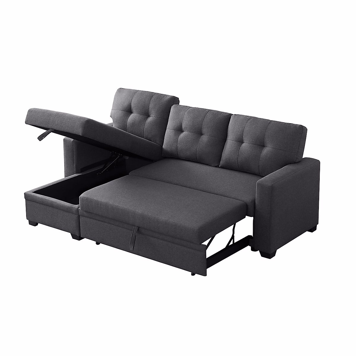 FAVSH Sofa-Abolished, 82", Dark Gray