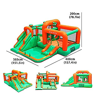 Doctor Dolphin Inflatable Bounce House with Bouncers Slide Toddler Ball Pit Bouncy Play House with Blower for Kids Indoor or Outdoor