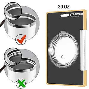 LUCEMILL 30 oz Tumbler Lid Yeti Tumblers, Replacement Lids with Straw for YETI Rambler 26 oz Cup, 35 oz Straw Mug and D·S,BJPKPK,WETOWETO,ALBOR 30 oz Tumbler, Spill Proof Covers