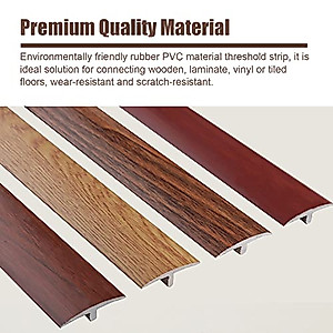 VREOX Wood Grain Carpet Edge Transition Strips/Trim Strips，Reducer Flute Between for Uneven Floors，Laminate Flooring Threshold Covering Strips (Color : Red)