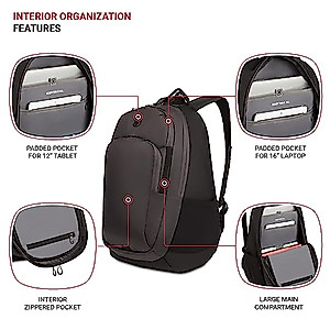 SwissGear 8171 Laptop Backpack, Black/Gray, 18.5 Inches