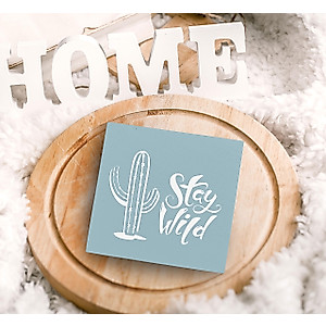 SRADMO Stay Wild Retro Western Country Cactus Wood Box Sign Desk Decor，Wild West Wooden Block Box Sign Decoration For Western Home Shelf Table Decor