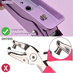 Single Hole Puncher,1/4" Hole Punch,50% Labor Savings, Heavy Duty Hole Puncher, Paper Punch, 15 Sheet Capacity, Metal Hole Puncher for ID Card, Chipboard, Art Project,Purple