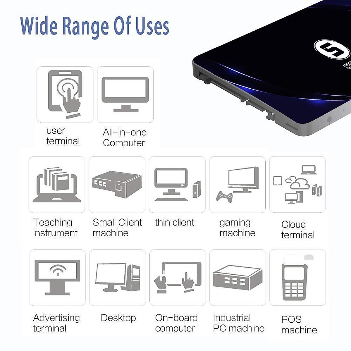 SSD SATA 2.5" 64GB Shark Speed Internal Solid State Drive High Performance Hard Drive for Desktop Laptop SATA III 6Gb/s(64GB, 2.5''-SATA3)