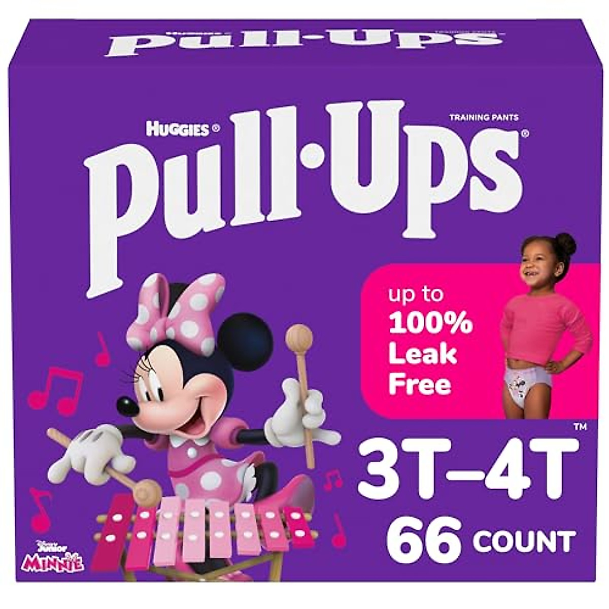 Pull-Ups Girls' Potty Training Pants, Size 3T-4T Training Underwear (32-40 lbs), 66 Count