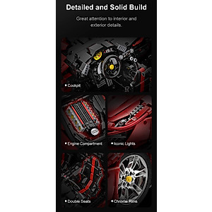 dOMOb Italian Super Car Building Kit – Innovative Stem Toys for 14+ Age Teens & Adults – Realistic Model 1:8 Simulated Build – Original MOC Design – 3236 Pieces or Blocks – for Hobbyist, Collector