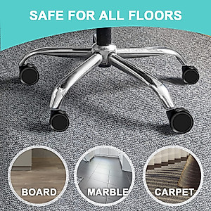 Replacement Office Chair Wheels, Caster Desk Chair Wheels, Rolling Wheels for Office Chair, Chair Rollers Casters, Chair Casters for Hardwood Floors, 5 Set Chair Casters Safe for All Floors