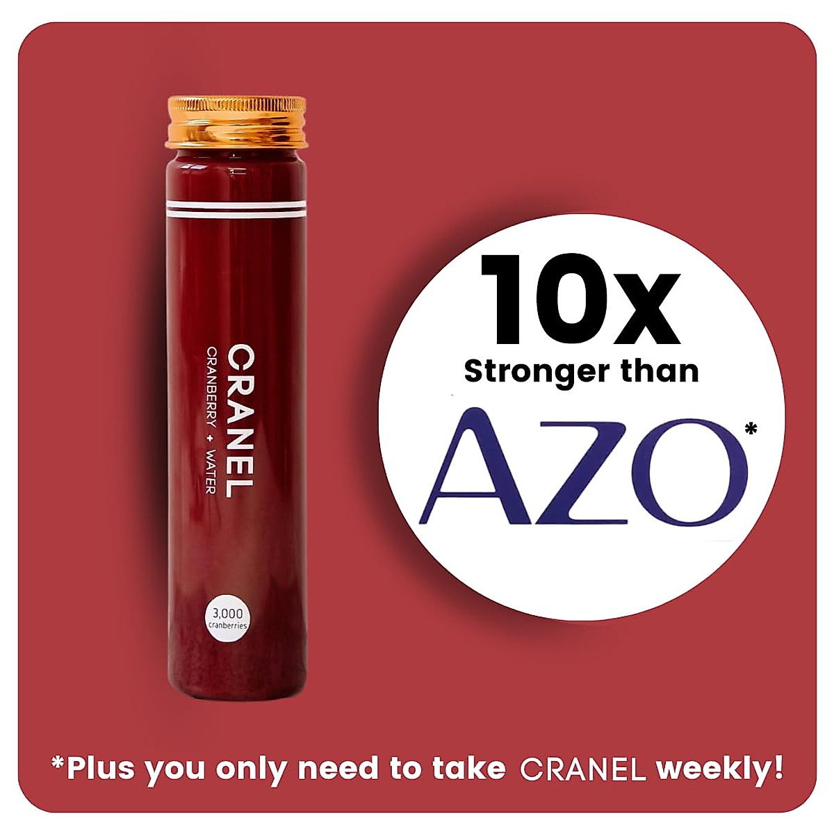 CRANEL UTI BV Support Cranberry Elixir, 1X Bottle (1 Week Supply) + Free pH Test Kit (4X Tests), Clinically-Proven, Packed with 3,000 Real Cranberries (Tart Taste) Vegan & Non-GMO, Zero Added Sugar