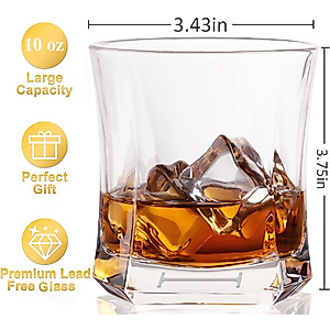 YJGS Whiskey Glass, Engraved Monogrammed Bourbon Glass, 10 oz Old Fashioned Cocktail Glass Personalized Whiskey Glass for Men, Bourbon Gifts Ideas for Dad, Husband, Groomsman Gifts(Letter I)