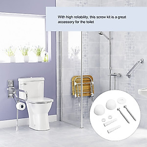 Uonlytech 4 Sets Toilet Decorative Cap Screws for Plastic Universal Lids Toilet Seat Hinge Toilet Screws Brass Closet Bolts Toilet Accessories Toilet Installation Anchor Screw Toilet Bolts