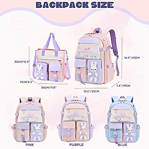 Kawaii Backpack for School Girls Bunny Backpack Kids Casual Bookbag Cute Outdoor Daypack