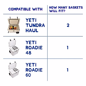 Cooler Basket for YETI Tundra Haul, YETI Roadie 48, and YETI Roadie 60 - Wire Cooler Rack for YETI Wheeled Coolers - Compatible with YETI Cooler Accessories, Cooler Dividers, and YETI Accessories