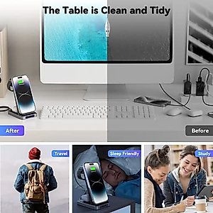 Charging Station for iPhone Multiple Devices - 3 in 1 Fast Wireless Charger Dock Stand for iPhone 14 13 12 11 Pro X Max XS XR 8 7 Plus 6s 6 Apple Watch Series 7 6 SE 5 4 3 2 & Airpods with Adapter