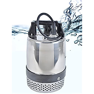 Little Giant FLS-400, 115-Volt, 3600 GPH, 1/2 HP Heavy-Duty Manual Stainless Steel Submersible Utility Pump with 20-Ft. Cord, Steel, 620240