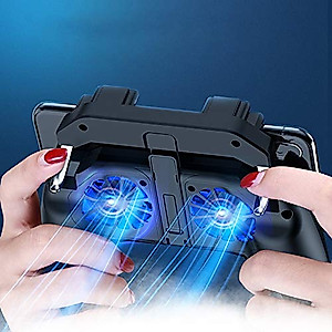 Mobile Phone Gamepad, Place in Table Dual Cooling Fans, Comfortable Touch for Smartphone Playing Games(5000mah)