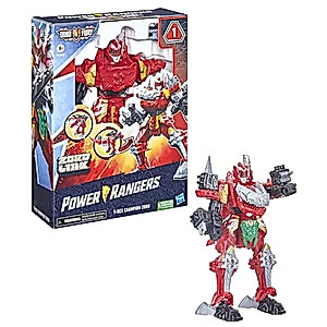 Power Rangers Dino Fury T-Rex Champion Zord for Kids Ages 4 and Up Morphing Dino Robot Zord with Zord Link Mix-and-Match Custom Build System