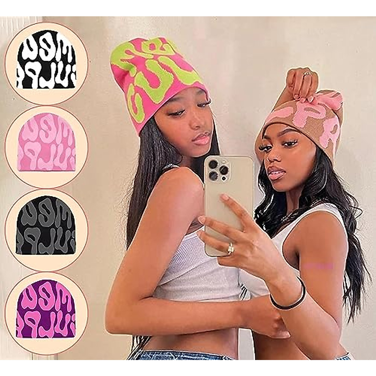 HAILTH Y2K Women's Beanies Wool Acrylic Knitted Hat Women Hats Beanie Wireless Winter Knit Hat Warm Knitted Cap Casual Skullies Outdoor