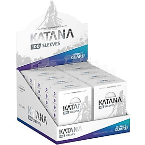 Ultimate Guard Katana Sleeves White Standard Size Cards Display Box [10 Packs]