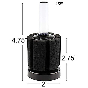 AQUANEAT Sponge Filter,Aquarium Sponge Filter for Fry Betta Shrimp Nano Fish Tank with Accessories (Up to 10Gal)