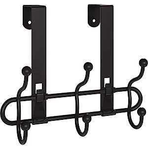 Franklin Brass OTD003F-FB-C 3-Hook Over The Door Storage Rack, Matte Black