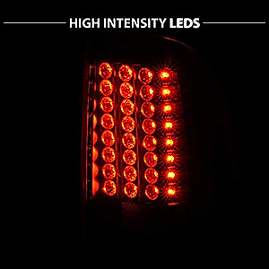 AmeriLite for 08-16 Ford F250 F350 F450 Super Duty Pickup Truck Black LED Replacement Brake Lamps Taillights Set - Passenger and Driver Side