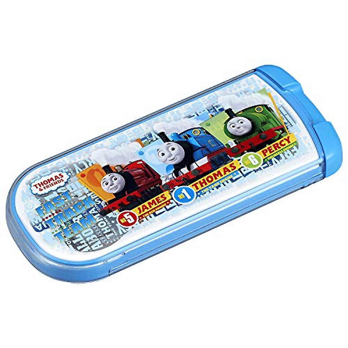 オーエスケー OSK CT-20 Lunch Box, Sliding Lid Trio, Thomas the Tank Engine (Chopsticks, Spoon, Fork, Easy to Open and Close), Made in Japan, Dishwasher Safe