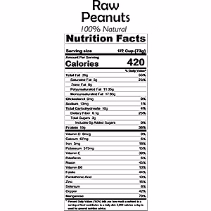 Rani Peanuts, Raw Whole With Skin (uncooked, unsalted) 80oz (5lbs) 2.27kg Bulk ~ All Natural | Vegan | Kosher | Gluten Friendly | Fresh Product of USA ~ Spanish Grade Groundnut/Red-skin