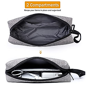 HYZUO Portable Organizer Laptop Electronics Accessories Pouch Bag Storage Carrying Case for Adapter Cables Cellphone Charger Mouse Power Bank Cords Earbuds SSD HDD, Light Gray(Color bar)