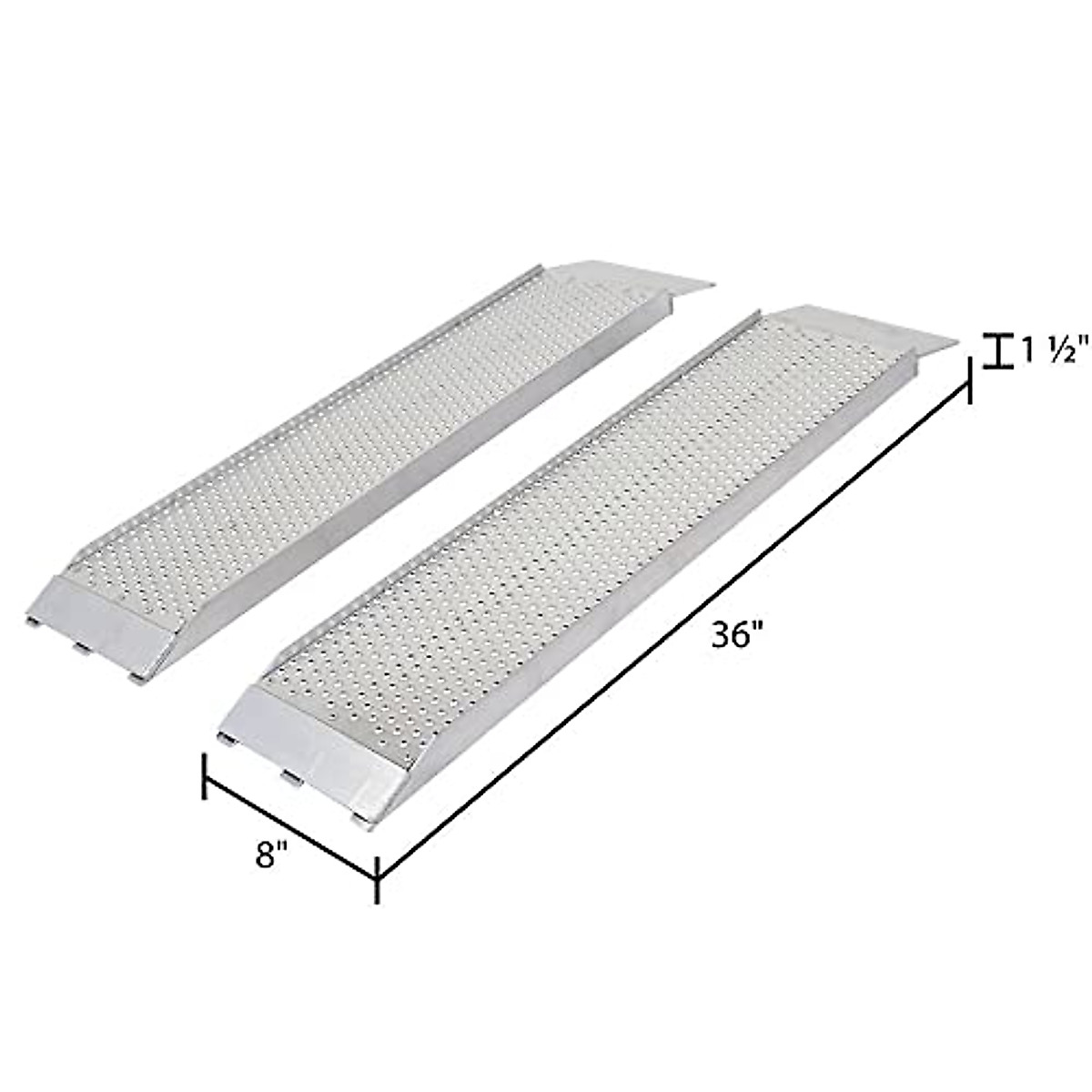 Guardian S-368-1500-P Dual Runner Shed Ramps with Punch Plate Surface - 8" Wide, 3' Long