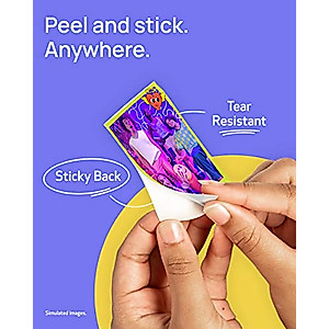 Canon ZINK™ Sticky Back Photo Paper Pack (100 Sheets), Compatible to IVY Mini Photo Printer, IVY CLIQ +2 Instant Camera Printer and IVY CLIQ 2 Instant Camera Printer