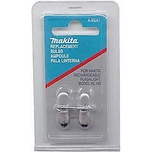 Makita A-90261 Replacement Bulbs for Makita Rechargeable Flashlight ML180, 18V, 2 Pack