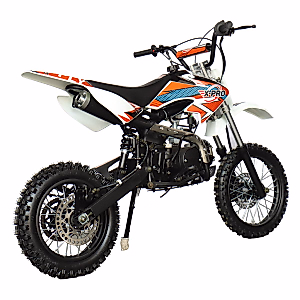 X-PRO Bolt 125cc Zongshen Engine Kids Dirt Bike Pit Bike Youth Dirt Pit Bike with 4-Speed Manual Transmission,Big 14"/12" Tires!(Orange)