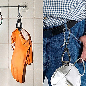 HEBELLE 4-Pack Glove Clips for Work Gloves, Ideal for Construction, Black