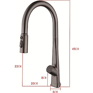 Touchless Kitchen Faucet with Put Down Sprayer, Touch Screen Kitchen Faucet with Temperature Display, Smart Sensor Kitchen Faucet, Brass Kitchen Sink Faucet, Kitchen Mixer Tap-Gray