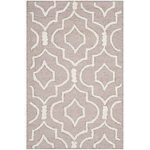 SAFAVIEH Cambridge Collection 2' x 3' Beige/Ivory CAM141J Handmade Moroccan Premium Wool Accent Rug