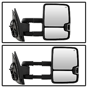 ACANII - [2015 Style] Telescoping Towing Power+Heat+LED Signal Side Mirrors Left+Right For 07-13 Chevy Silverado Sierra