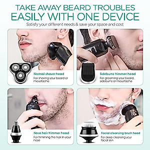 VOYOR Electric Razor for Men Cordless Shavers for Shaving with face sideburn Nose Ear Hair ​Rechargeable Wet Dry Waterproof TX410 New (New Version)