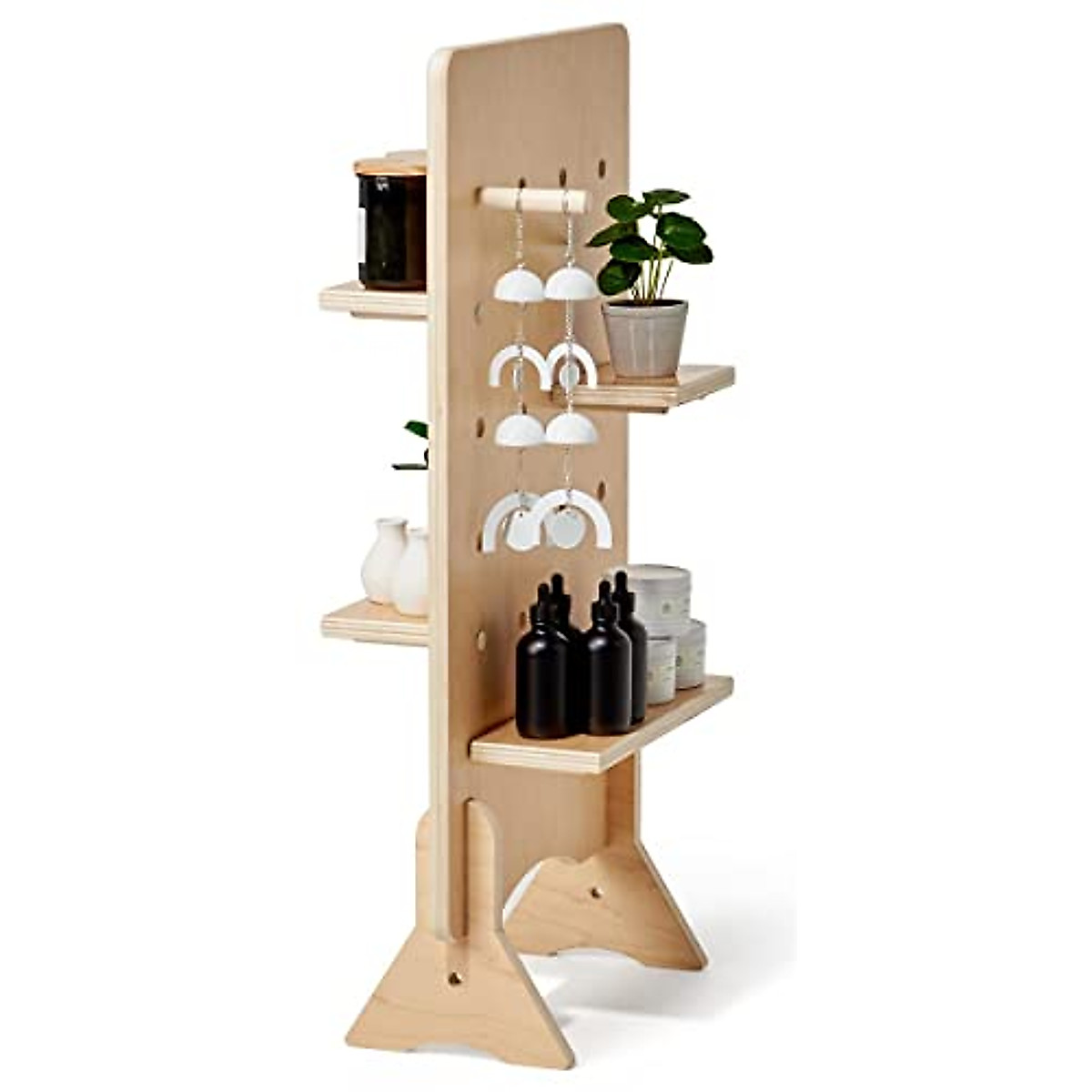 Dandelion 18 x 35 Pegboard Shelving Display, Countertop, Collapsible Design - Natural (DBMPBSM)