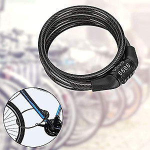 Security Bike Lock, Safety Security Multipurpose Easy to Use Steel Cable Lock for Outdoor Cycling