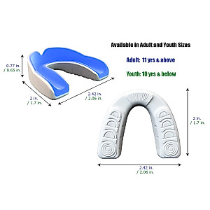 COOLLO SPORTS Boil and Bite Mouth Guard (Youth & Adult) DA Custom Fit Sport Mouthpiece for Football, Hockey, Rugby, Lacrosse, Boxing, MMA (Free Case Included!) (Mint Green & Black, Ages 10 & below)