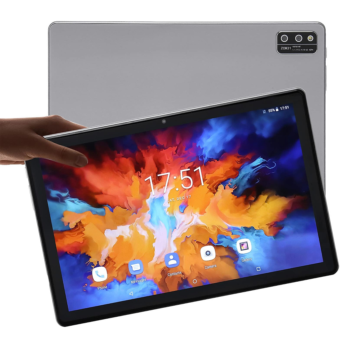 HEEPDD 10.1in Smart Tablet, 100‑240V Tablet PC Gray 5GWiFi Support Offline GPS 8800mAh Rechargeable Battery Octa Core Home Use (US Plug)
