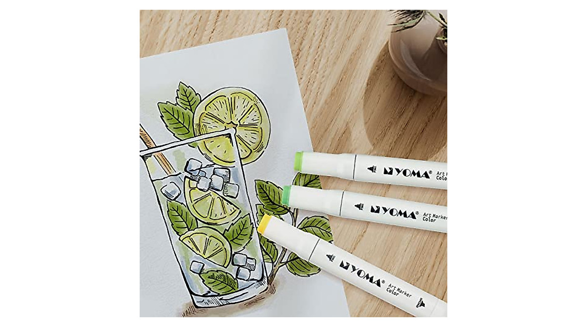Y YOMA 168 Colors Dual Tip Alcohol Markers Set