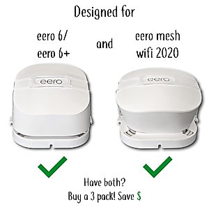 The Eero Genie for eero 6, 6+, and Mesh Wi-Fi: Wall Mount Outlet Holder Stand | Lowest Profile | Open Access | Multiple Install Options | Horizontal Outlets | Design Winner! (1-Pack)