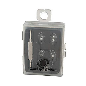 Eyeglass Repair Kit for Screw in Nosepads for Spectacle Frames Eyeglasses with Flat Head/Phillips Screwdriver 6 Screws & 2 Pairs of 2 Different Size Silicone Nose Pads Included