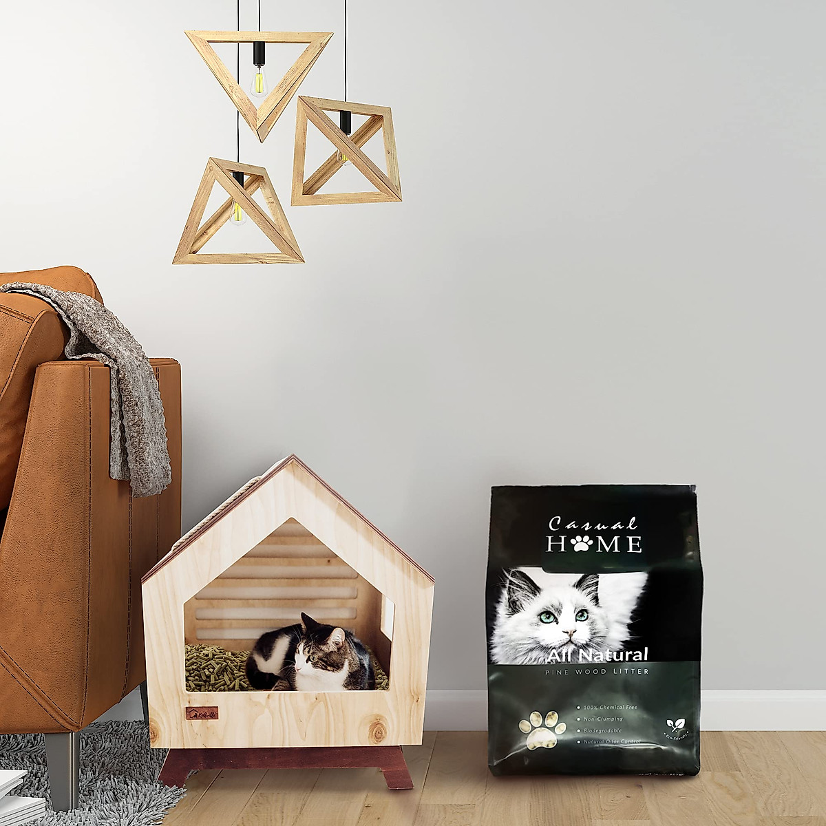 Casual Home 100% Natural Pine Wood Non-Clumping Cat Litter Wood Pellets