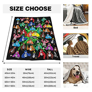 Gorilla Blanket Boys Gorilla Throws Blanket Children's Nap Blanket- Soft Lightweight Plush Tag Blanket Cozy (60in x 80in)