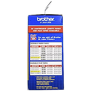 Brother Genuine DK-2210 Continuous Length Black on White Paper Tape for Brother QL Label Printers, 1.1" x 100' (29mm x 30.4M), 1 Roll per Box, DK2210