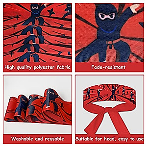 ZOIIWA 12 Pcs Ninja Headband Ninja Birthday Party Decorations Ninja Master Themed Headband for Kids Boys Girls Party Supplies Karate Red Headband Ninja Warrior Birthday Party Favors