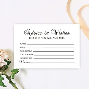 FARHTINANFX 50 Advice and Wishes for The New Mr and Mrs, Bride and Groom Weddings, Bridal Showers, Marriage Advice Cards(4" x 6")